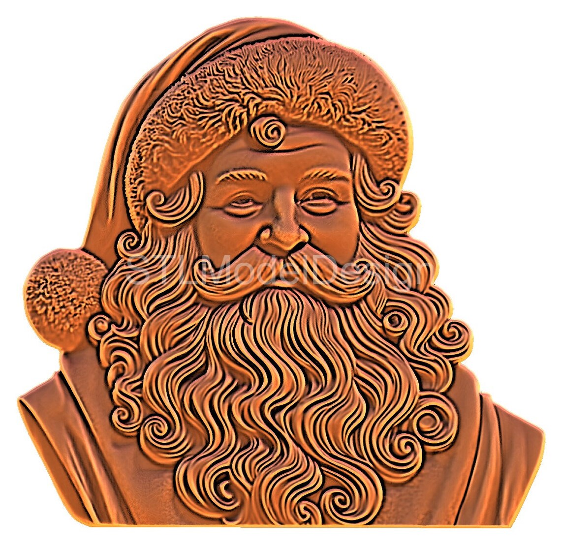 Jolly Santa 3D Model STL File for CNC Router, Laser Engraving & 3D ...