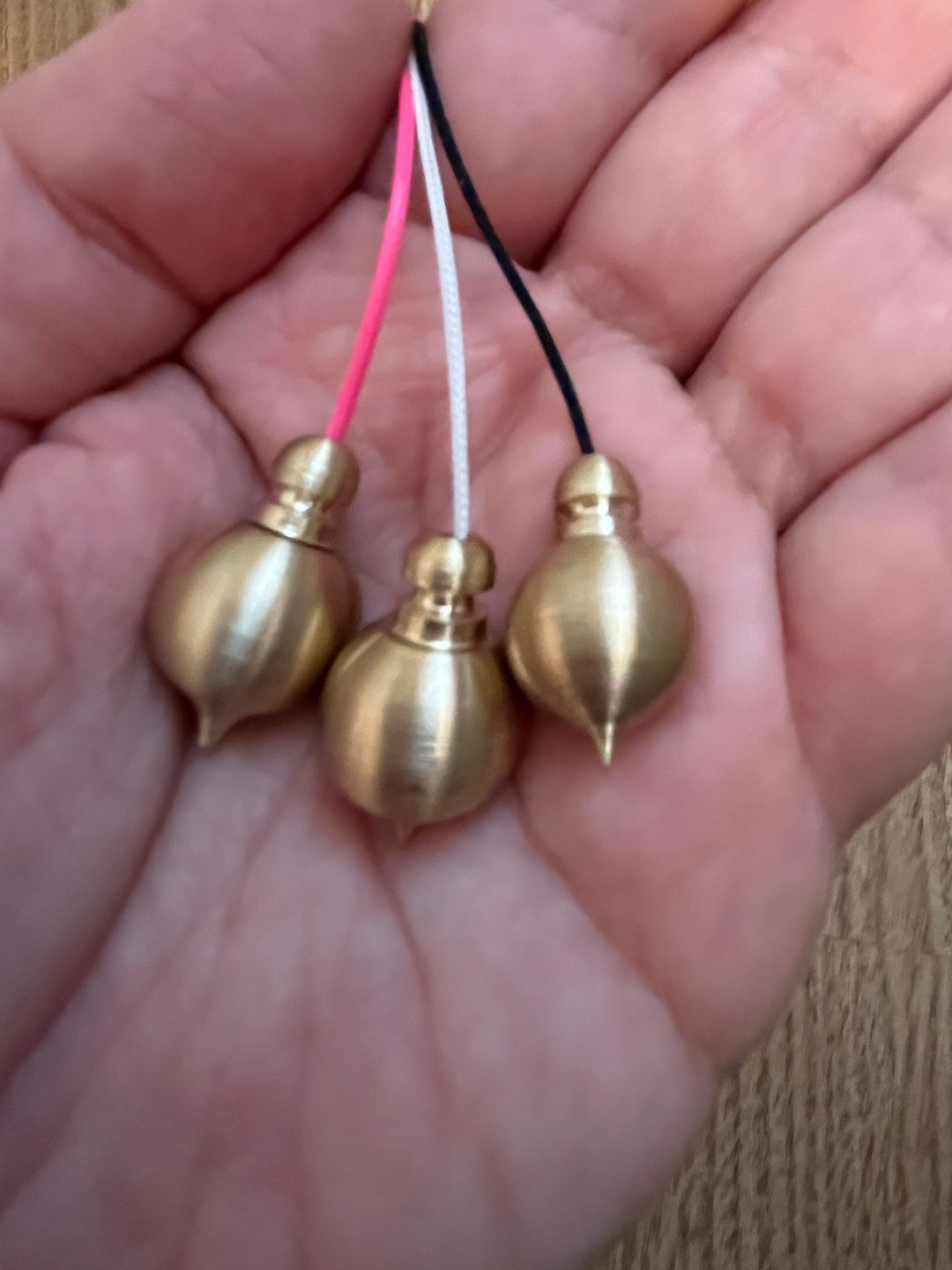 Set of 3 Bronze Chambered Pendulum Dowsing Pendulum Handmade Healing ...