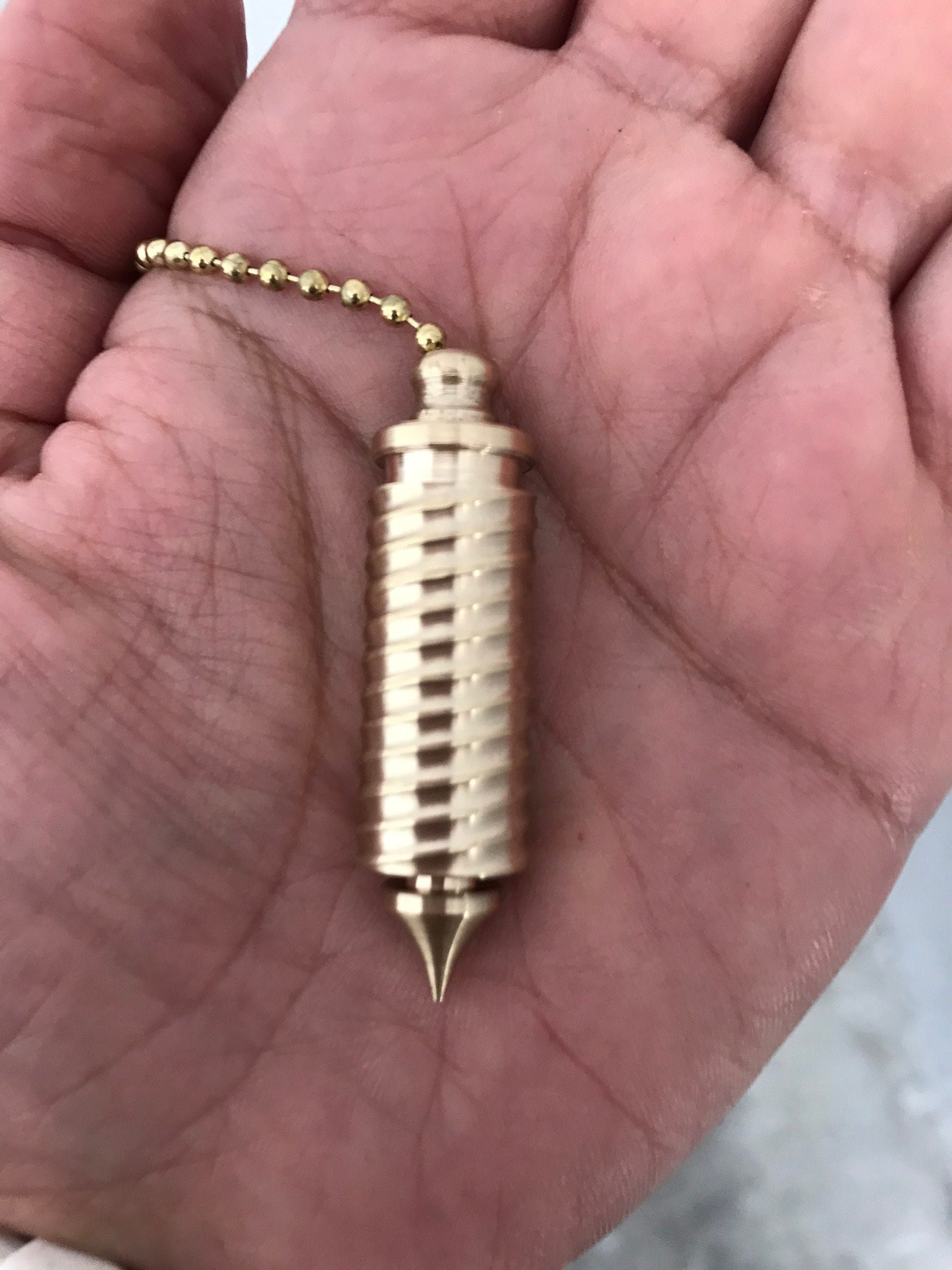 Chambered Pendulum Brass Dowsing Pendulum Handmade Healing Dowsing ...