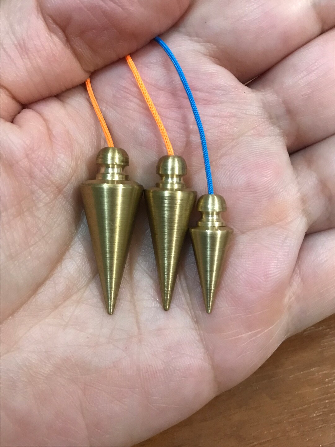 Set of 3 Chambered Pendulum Brass Dowsing Pendulums Handmade Healing ...