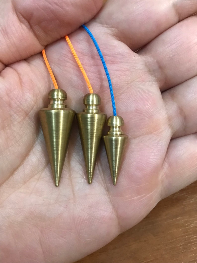 Set of 3 Chambered Pendulum Brass Dowsing Pendulums Handmade Healing ...