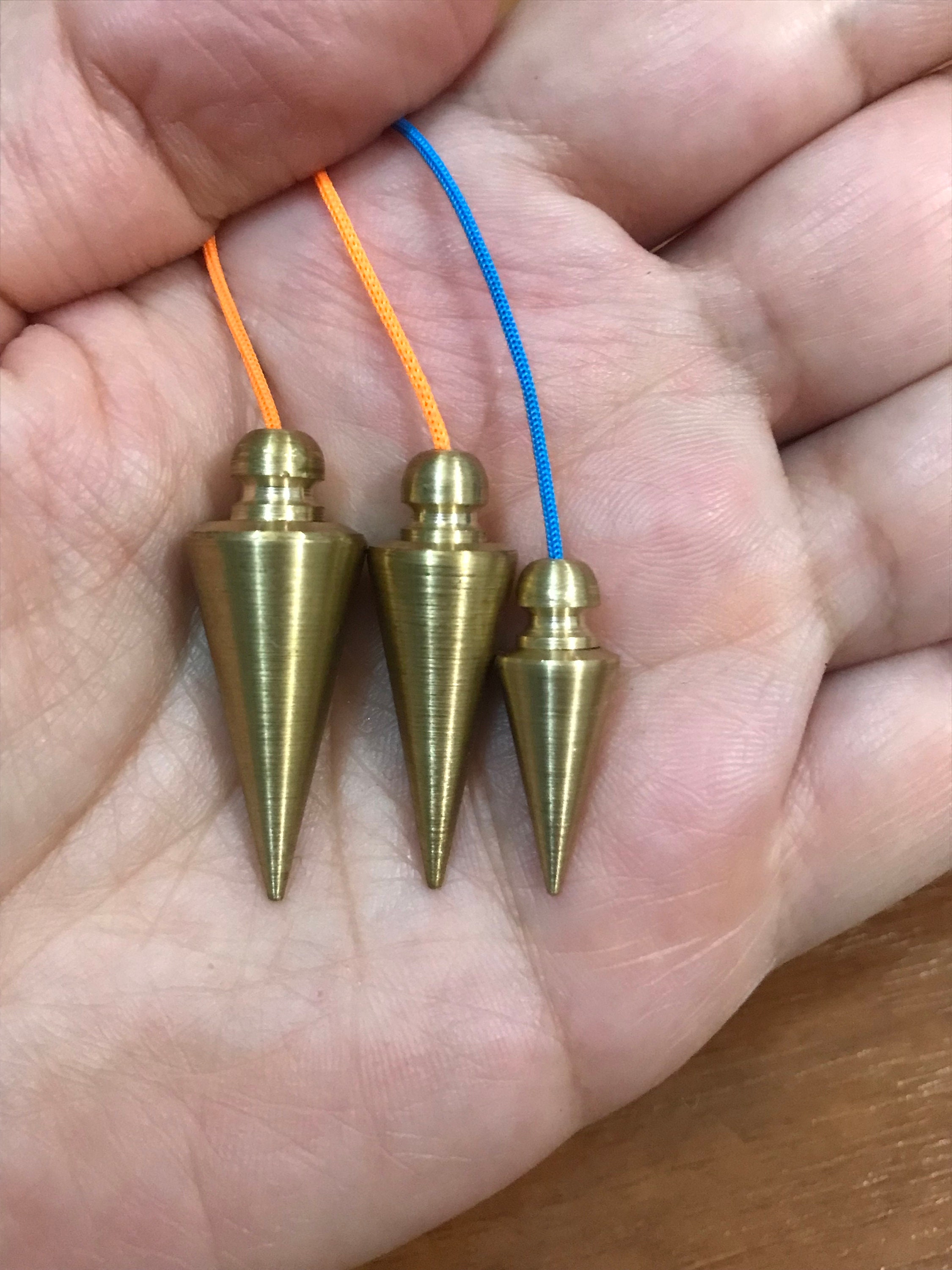 Set of 3 Chambered Pendulum Brass Dowsing Pendulums Handmade Healing ...