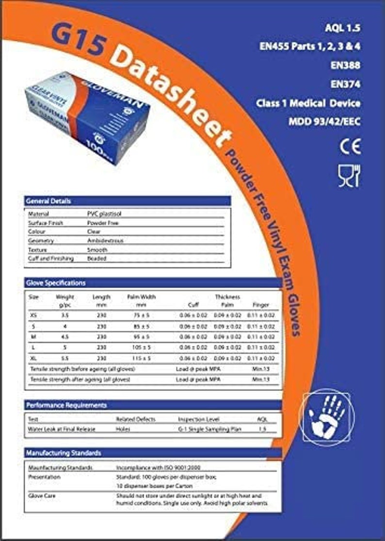 Gloveman Disposable Clear Vinyl AQL 1.5 Powder & Latex Free Gloves - Etsy