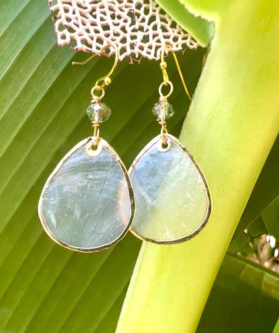 Seashell Tear Drop Dangle Earrings - Beach Lover, Minimalist, Boho ...
