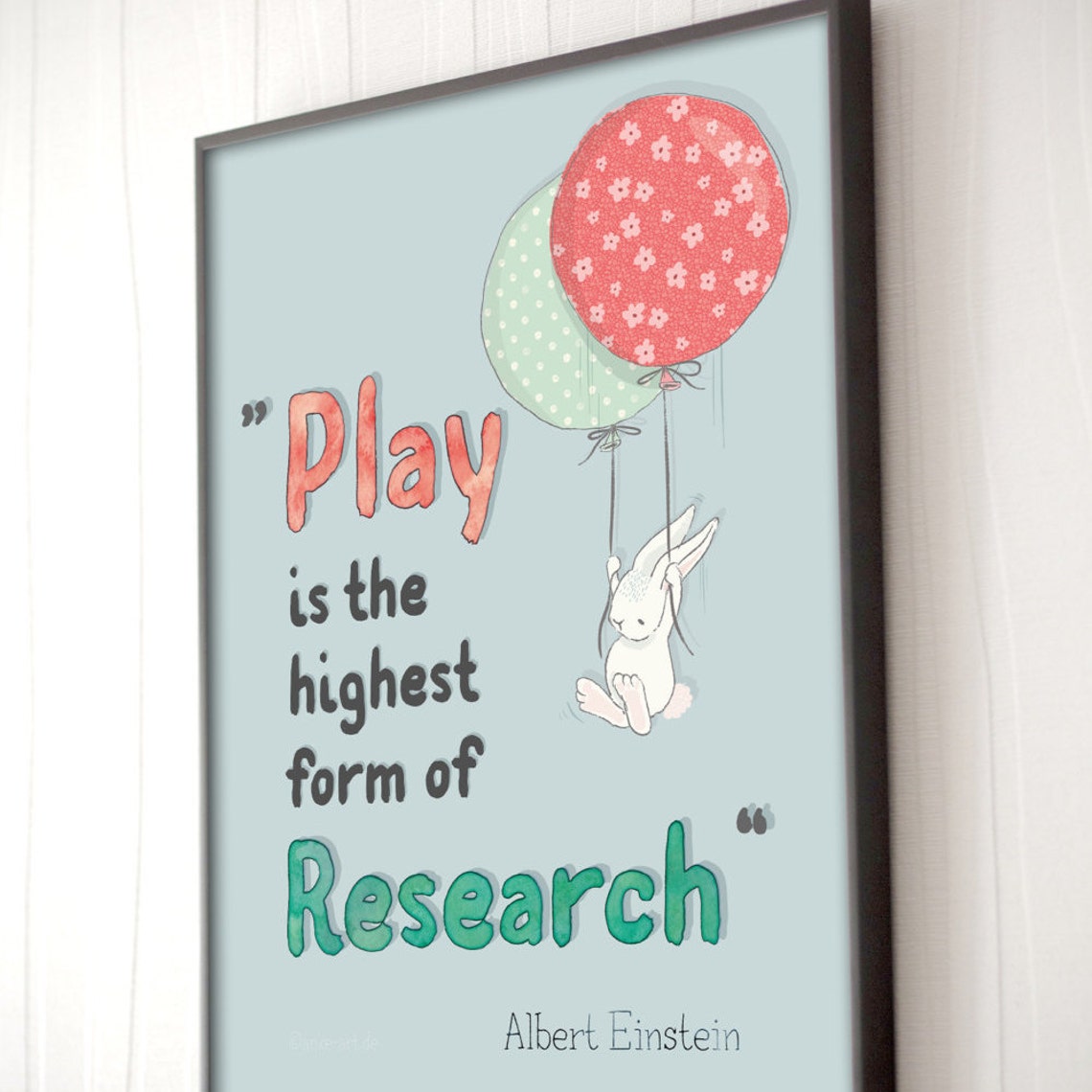 Play is the Highest Form of Research, Albert Einstein Quote Typographic ...