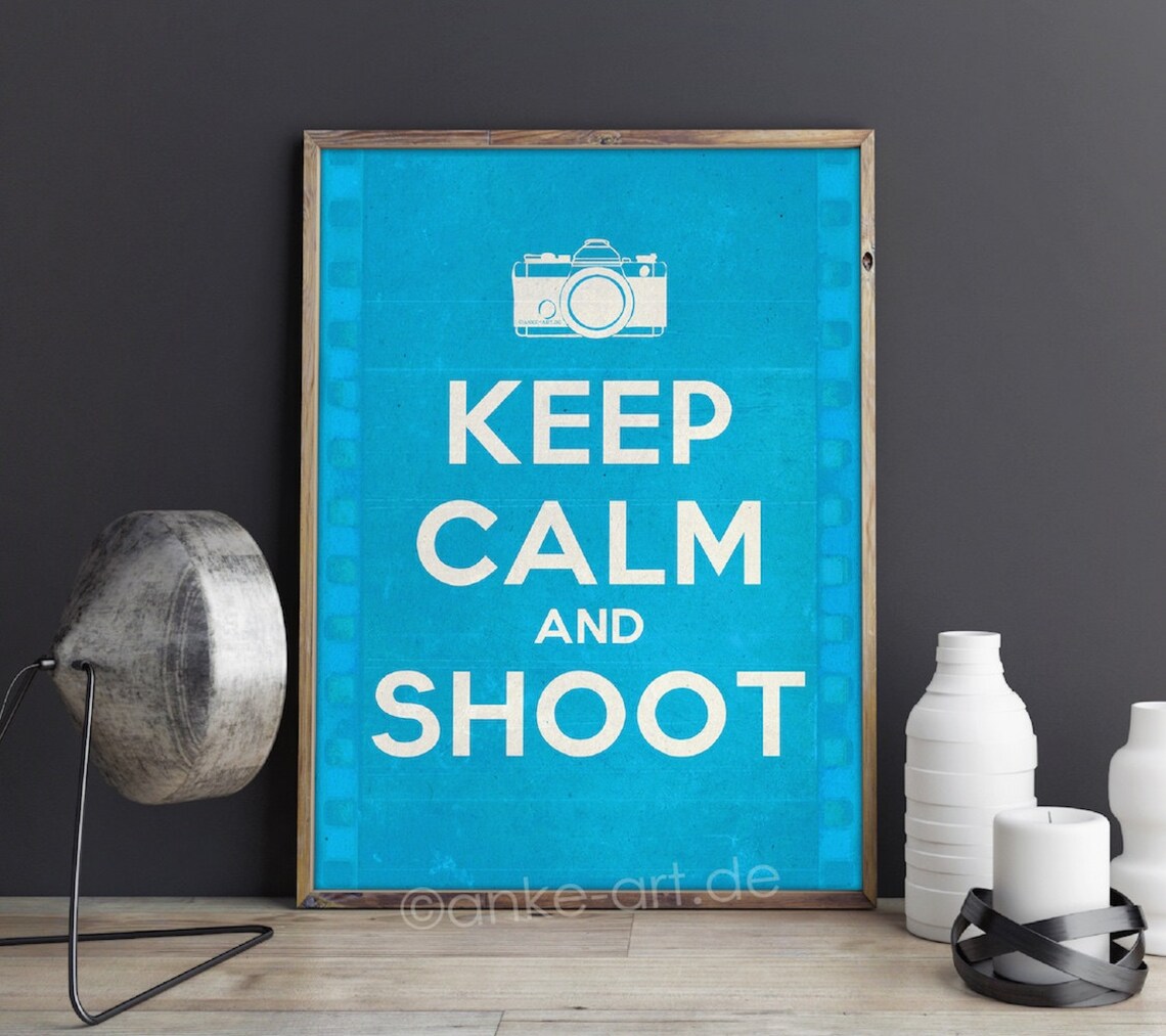 Keep Calm and Shoot Digital Typography Poster for Photographers - Etsy