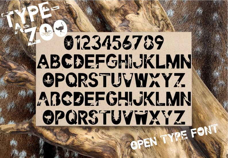 Type-a-zoo Cute Animal Themed Truetype/opentype Font, Useful as an SVG ...