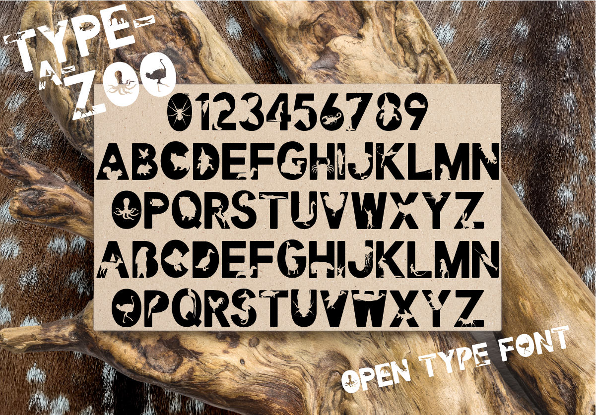 Type-a-zoo Cute Animal Themed Truetype/opentype Font, Useful as an SVG ...