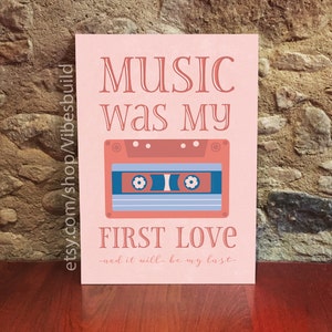 Music Was My First Love - Digital Typography Posterprintable Poster for ...