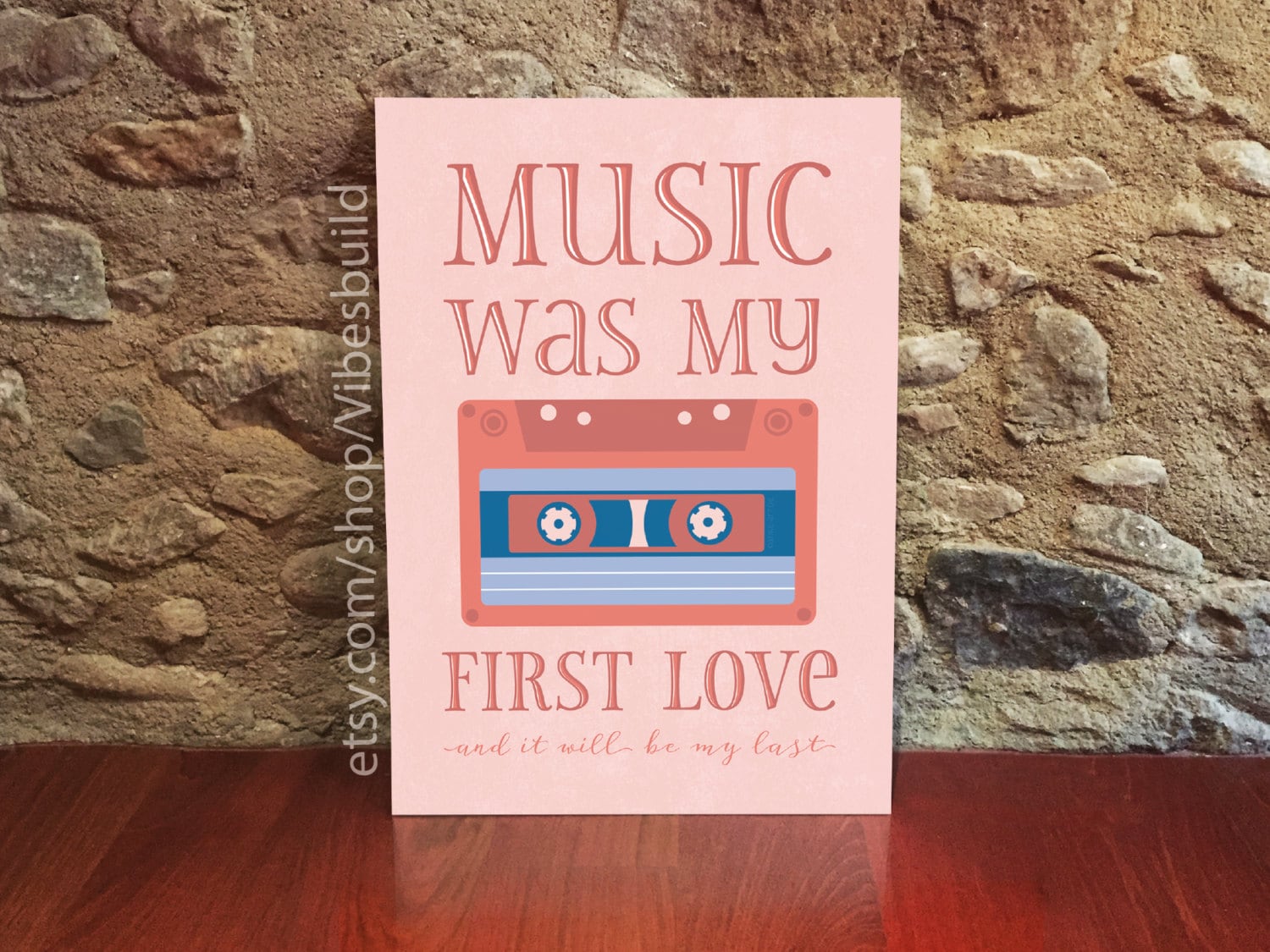 Music Was My First Love - Digital Typography Posterprintable Poster for ...