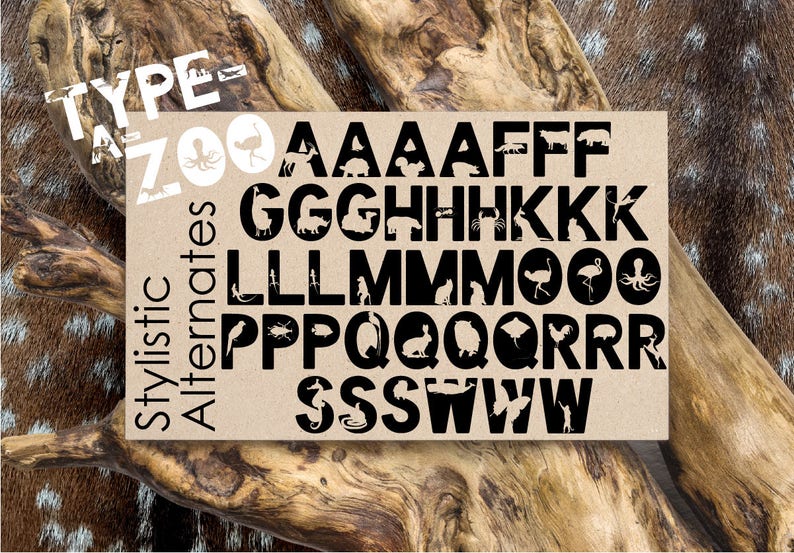 Type-a-zoo Cute Animal Themed Truetype/opentype Font, Useful as an SVG ...