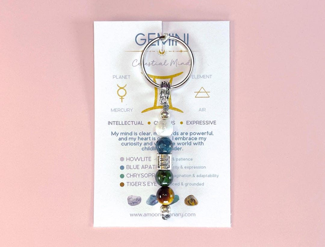 Zodiac Keyring. Star Sign Crystal Keychain for All Signs With ...