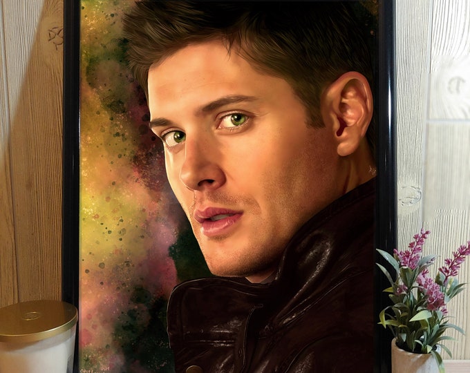 Jensen Ackles Aka Dean Winchester From Supernatural Painted Portrait ...