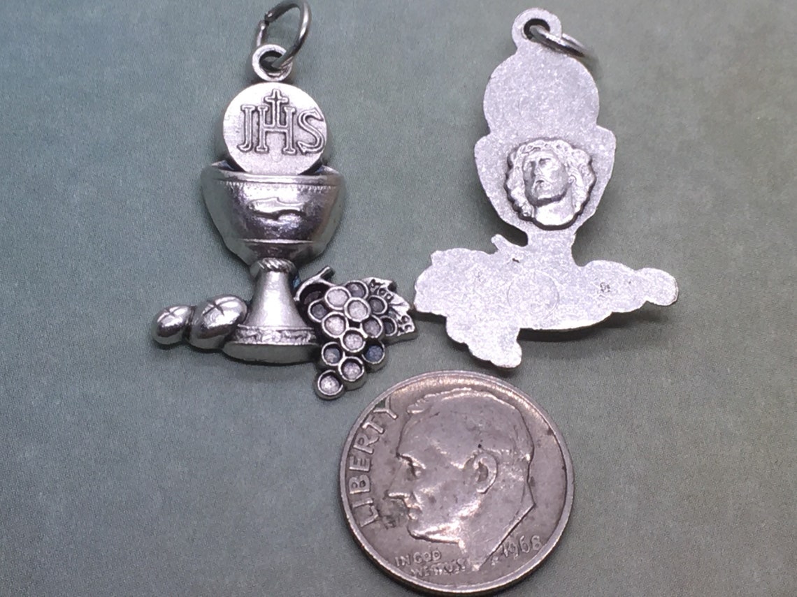 Catholic Charms Eucharistic Chalice Peace Cross San - Etsy