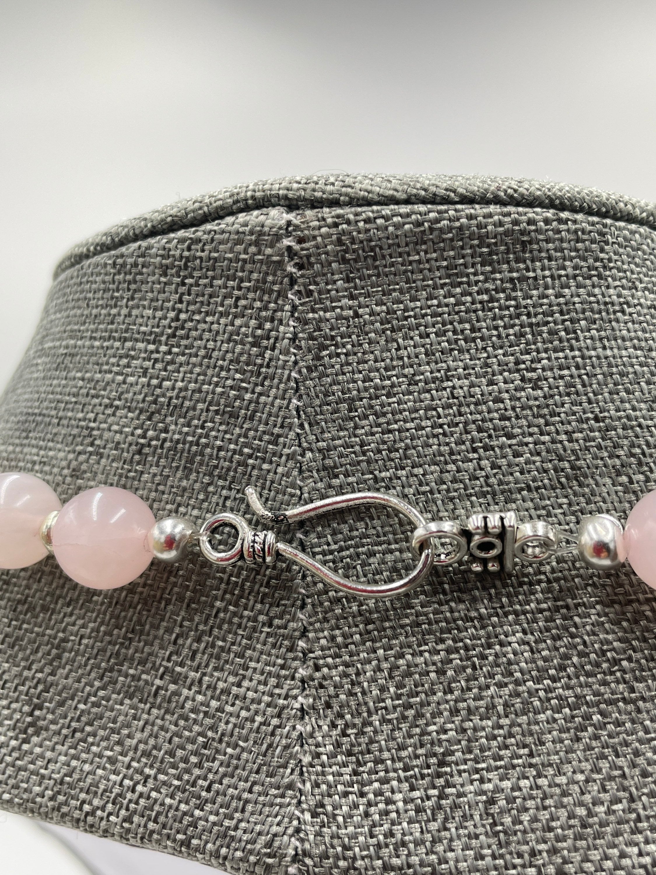 Rose Quartz Gemstones Beaded Necklace With Rose Quartz Pendant and ...