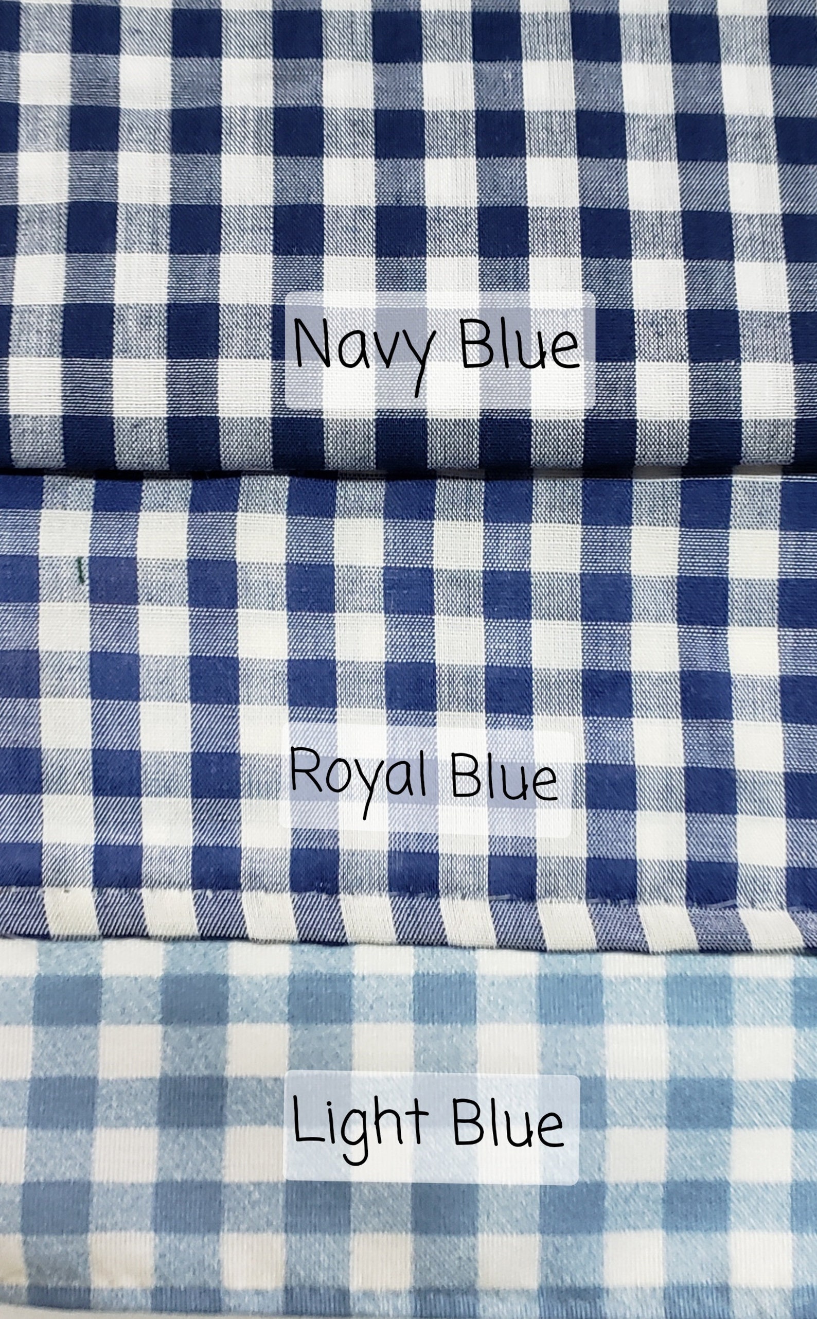Check Gingham Navy Blue Royal Blue and Light Blue and White - Etsy