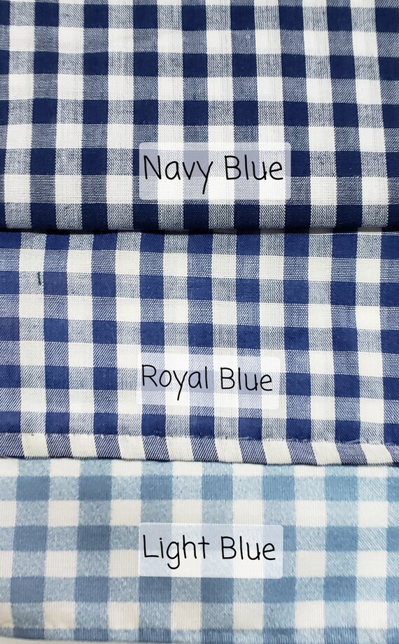 Check Gingham Navy Blue Royal Blue and Light Blue and White - Etsy