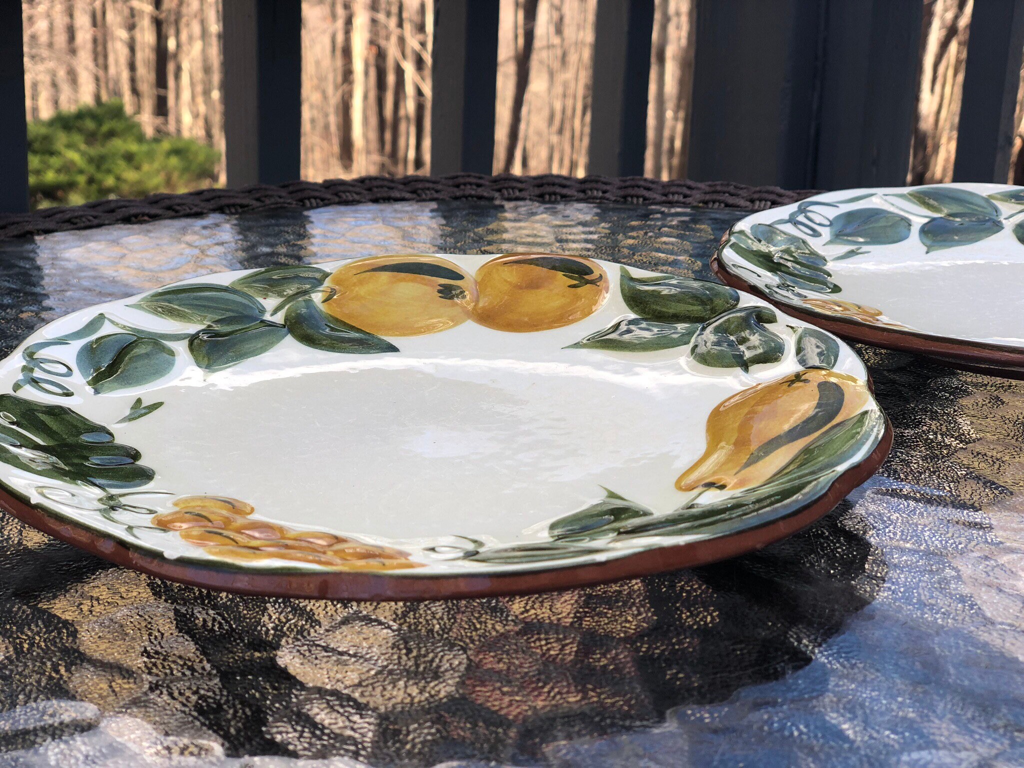 Stangle sculptured Fruit Set of 2 Dinner Plates - Etsy