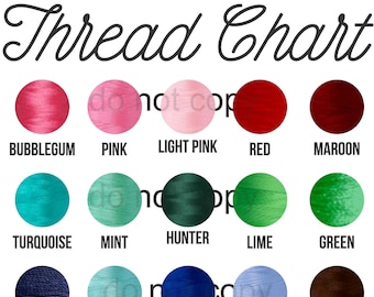 Thread Colors Embroidery Thread Chart Embroidery Thread Colors Graphic ...