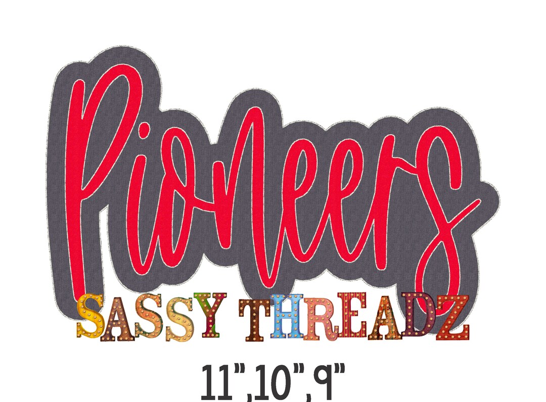 Pioneers Bean Stitch Double Stacked Script Applique Embroidery Download ...
