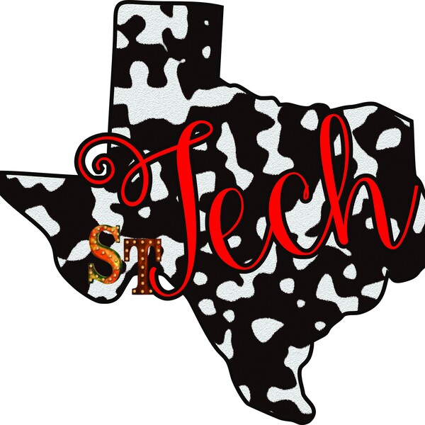 Texas Tech Cow Print - Etsy