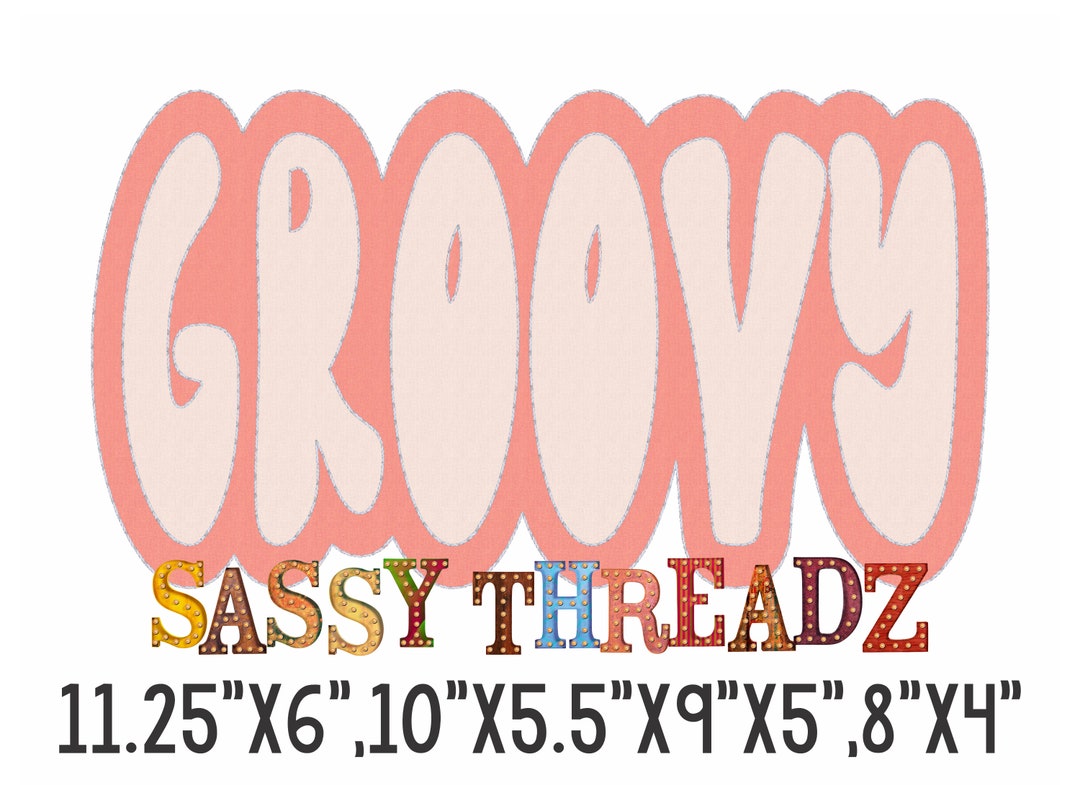 Bean Stitch Retro Groovy Double Stacked Applique Embroidery Download - Etsy