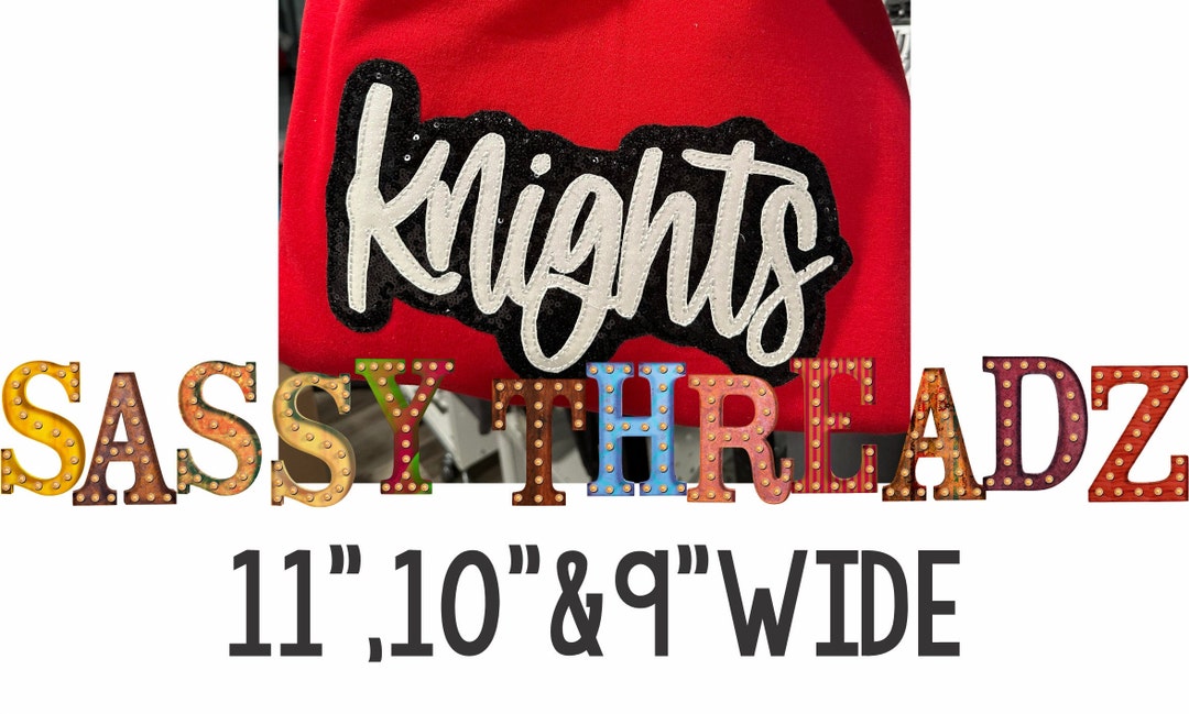 Bean Stitch Knights Double Stacked Script Applique Embroidery Download ...