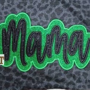 Satin Stitch Mama Double Stacked Script Applique Embroidery Download - Etsy