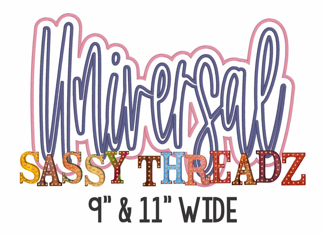 Satin Stitch Universal Script Double Stacked Applique Embroidery ...