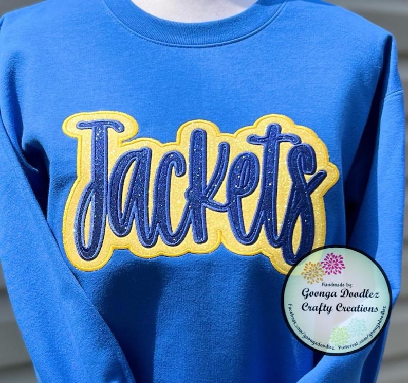 Satin Stitch Jackets Double Stacked Script Applique Embroidery Download ...