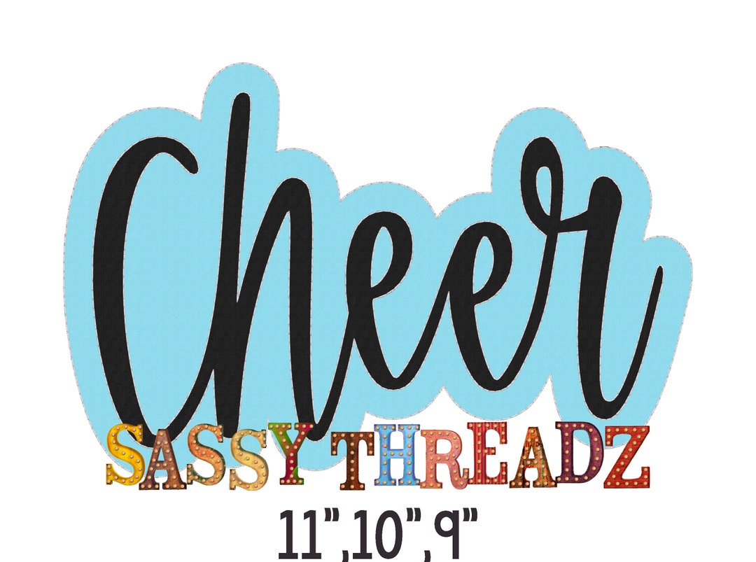 Bean Stitch Cheer Double Stacked Script Applique Embroidery Download - Etsy