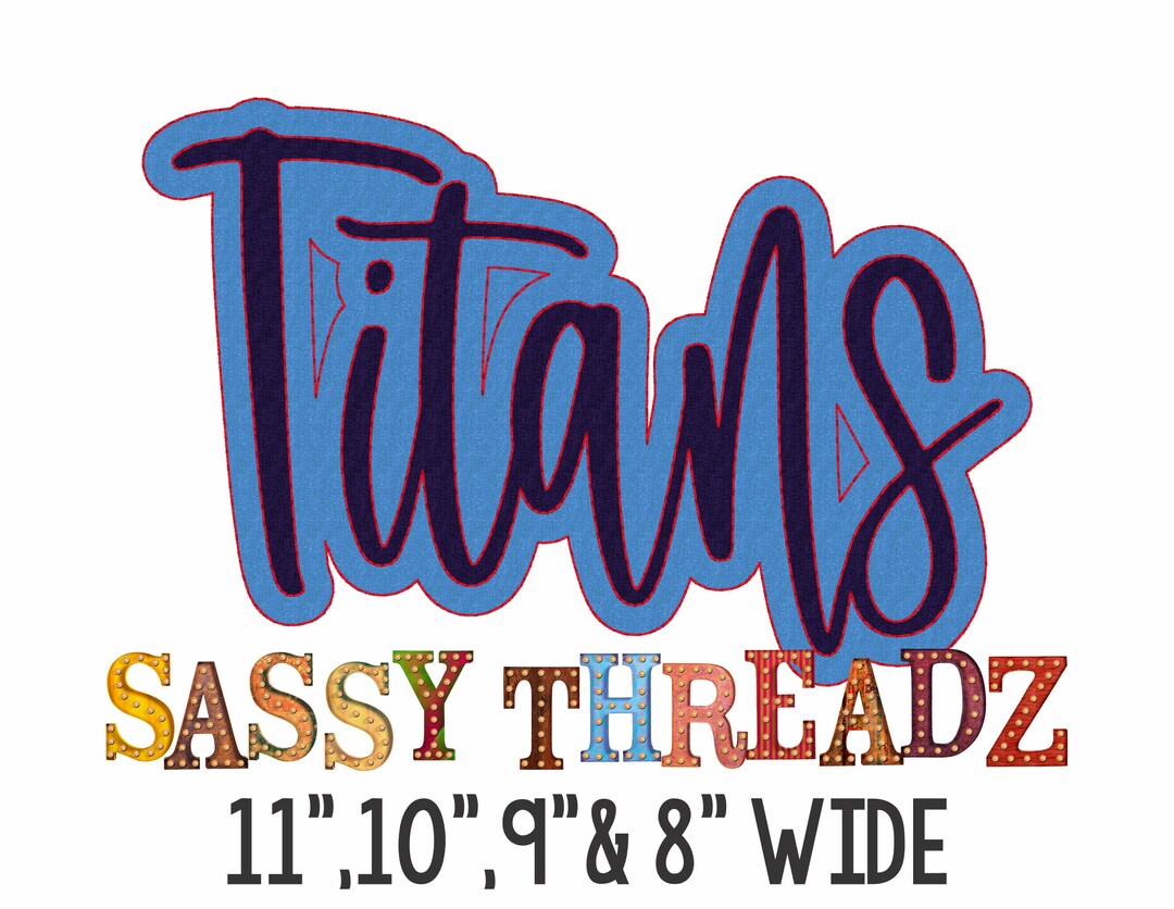 Bean Stitch Titans Double Stacked Script Applique Embroidery Download ...