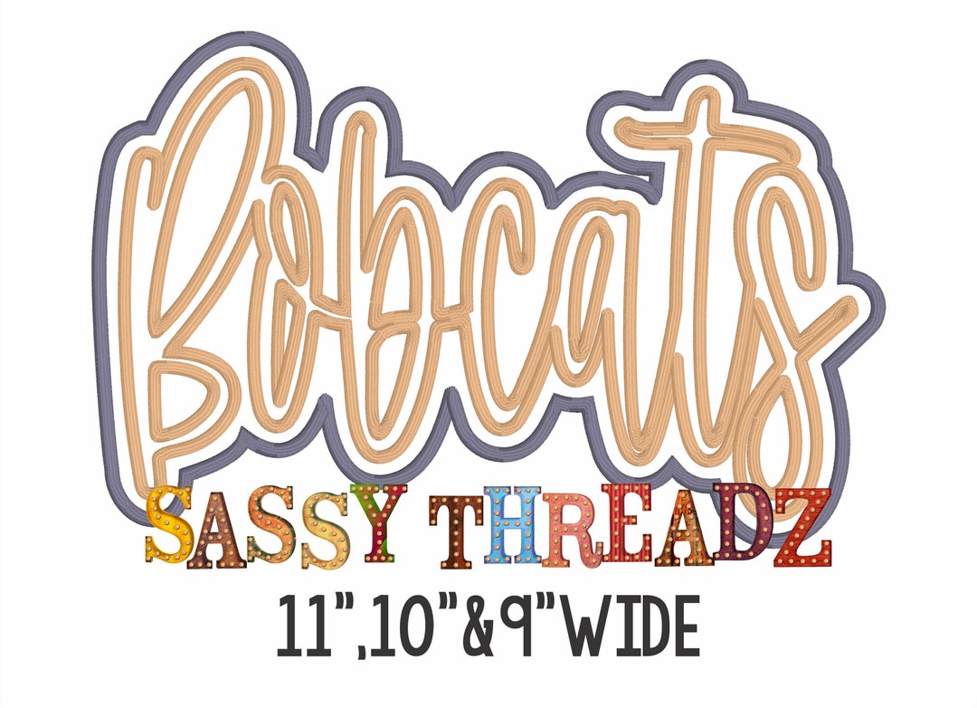 Satin Stitch Bobcats Double Stacked Script Applique Embroidery Download ...