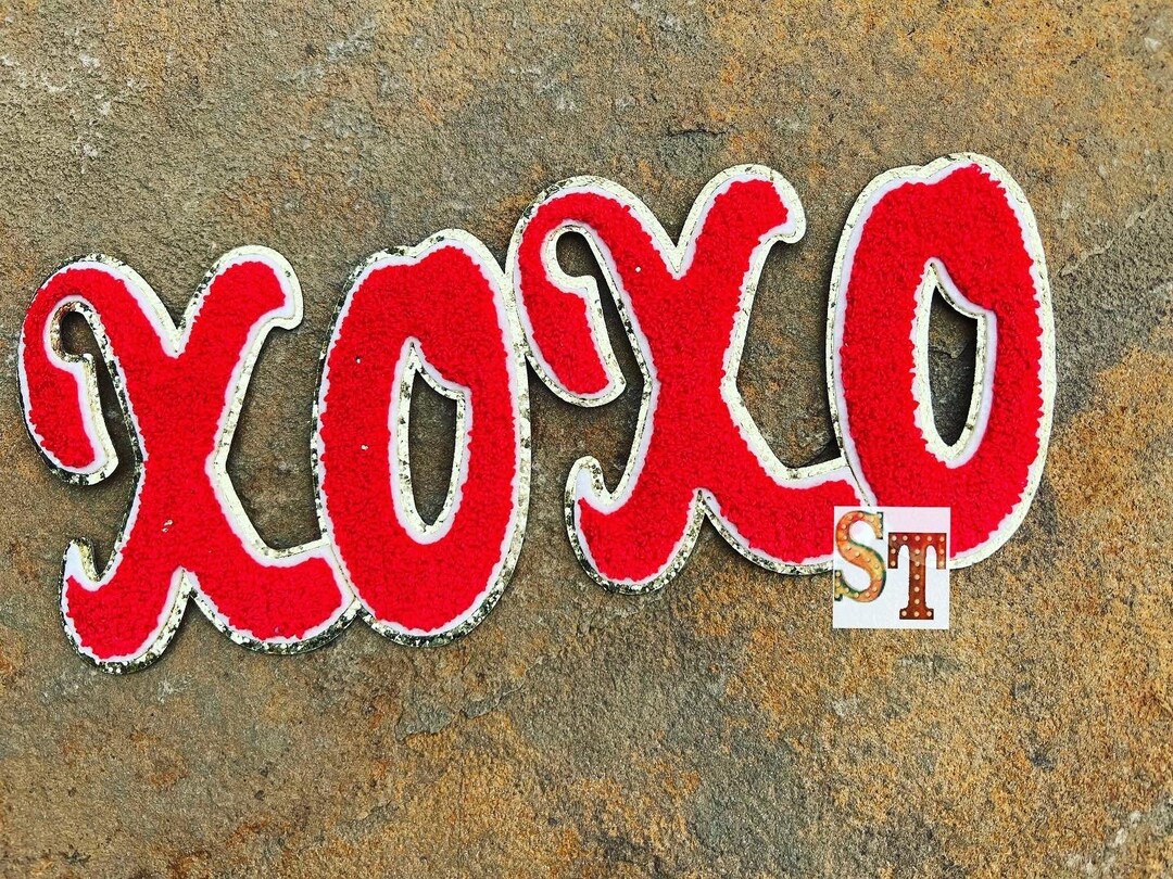 Chenille Iron on Red XOXO Love Valentine Patch-ships in 1-2 Business ...