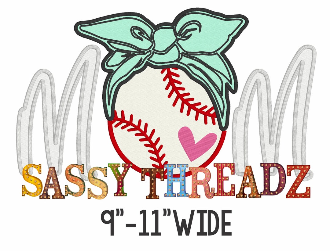 Baseball Softball Mom Bandana Double Stacked Satin Stitch Script ...