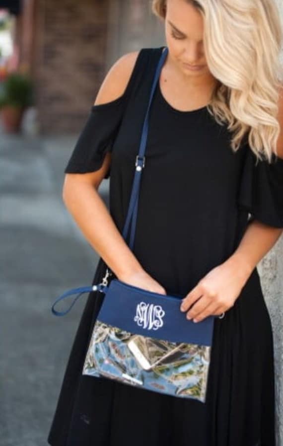 Monogrammed Clear Crossbody Wristlet Purse - Etsy