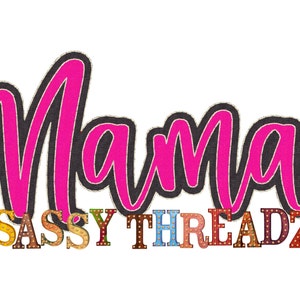 Bean Stitch Mama Double Stacked Script Applique Embroidery - Etsy