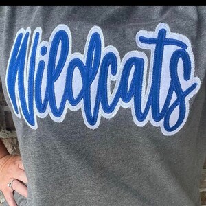 Wildcats Zig Zag Double Stacked Script Applique Embroidery Download - Etsy