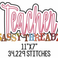 Satin Stitch Teacher Double Stacked Script Applique Embroidery Download - Etsy