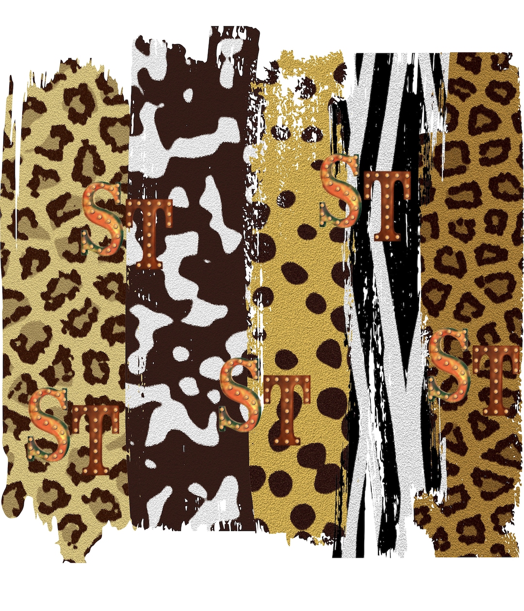 Animal Print Leopard Zebra Giraffe Cow Strokes Sublimation PNG Download ...