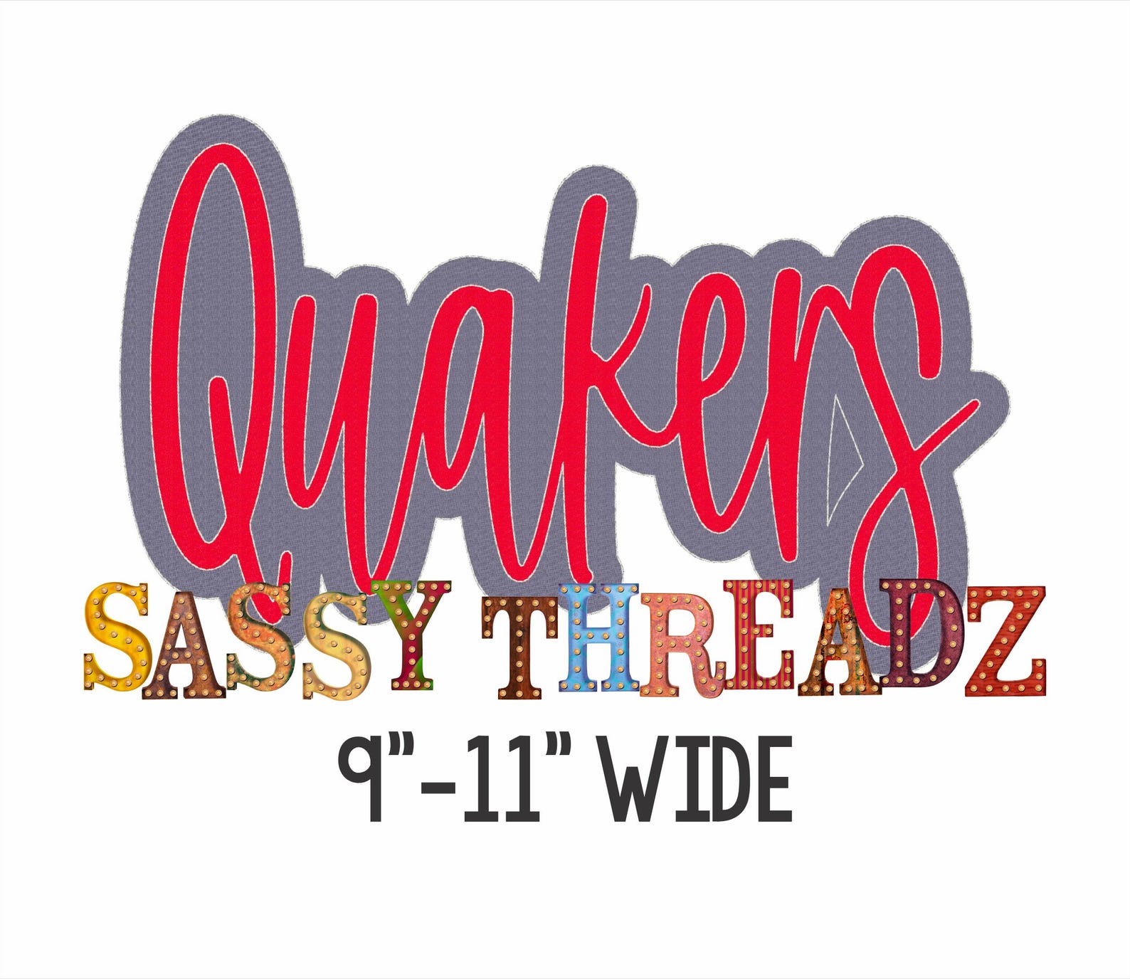 Bean Stitch Quakers Double Stacked Script Applique Embroidery Download ...