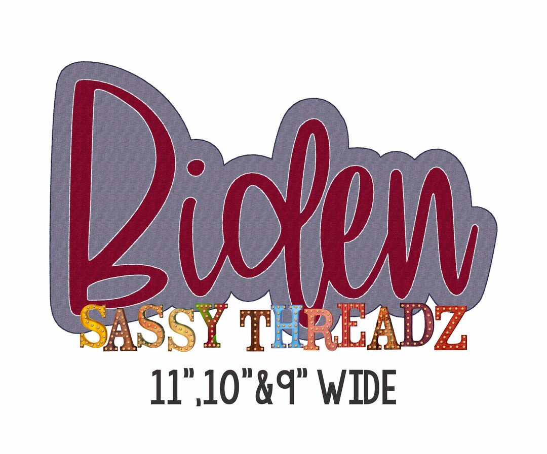 Biden Bean Stitch Double Stacked Script Applique Embroidery Download - Etsy