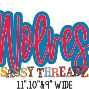 Bean Stitch Wolves Double Stacked Script Applique Embroidery Download ...