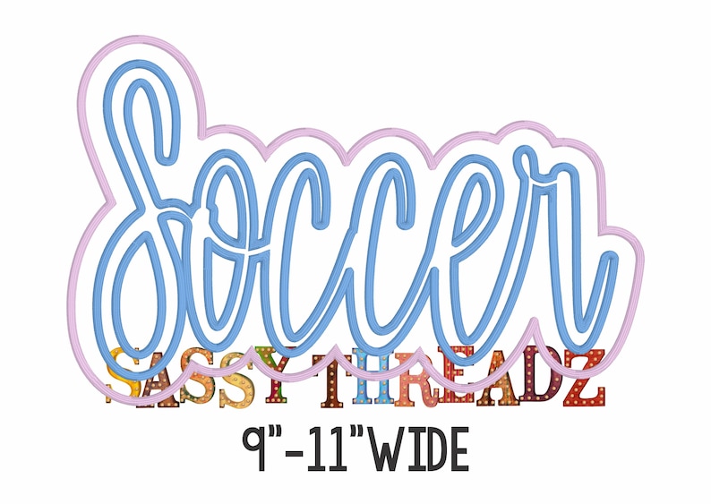 Soccer Double Stacked Satin Stitch Script Applique Embroidery Download ...