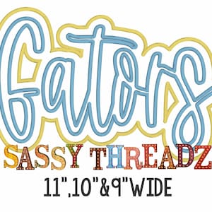 Satin Stitch Gators Double Stacked Script Applique Embroidery Download ...