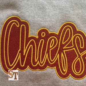 Satin Stitch Chiefs Double Stacked Script Applique Embroidery Download ...