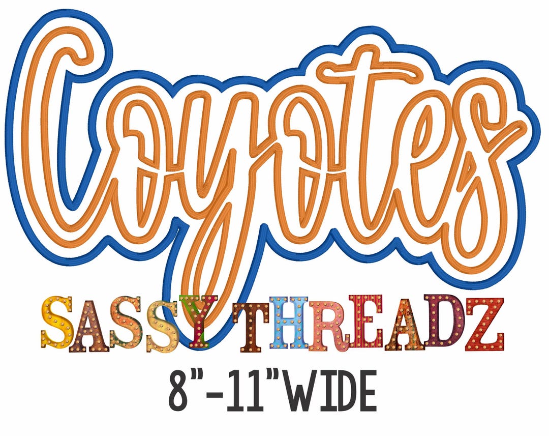 Satin Stitch Coyotes Double Stacked Script Applique Embroidery Download ...