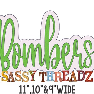 Bean Stitch Bombers Double Stacked Script Applique Embroidery Download ...