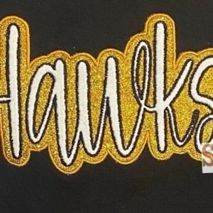 Satin Stitch Hawks Double Stacked Script Applique Embroidery Download ...