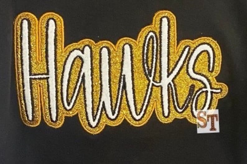 Satin Stitch Hawks Double Stacked Script Applique Embroidery Download ...